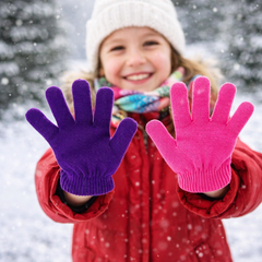 Youth Stretchy Knit Gloves | Assorted Colors | Bulk Winter Gloves