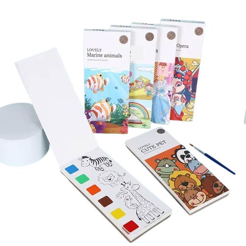 Water Color Notepads, 20 pages, 2 Brushes, Perforated Pages.